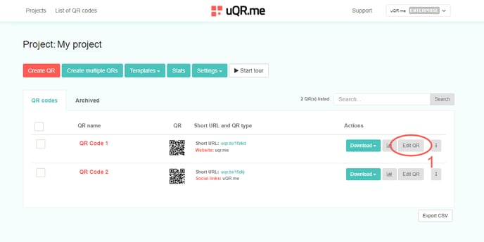 How to activate the splash screen of a QR Code