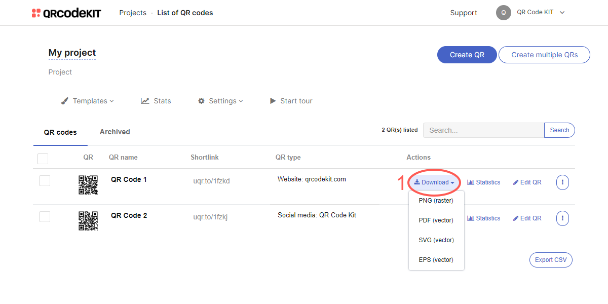 How to download a QR Code