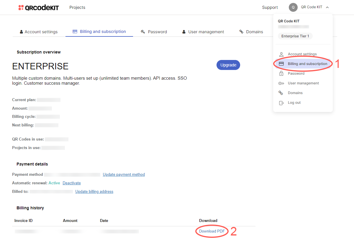 How to download an invoice