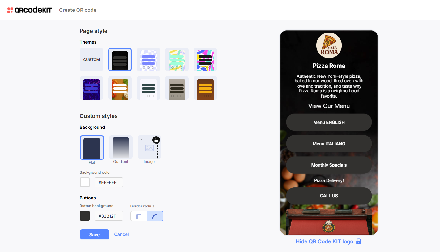 NEW - How to create a QR code to show a menu