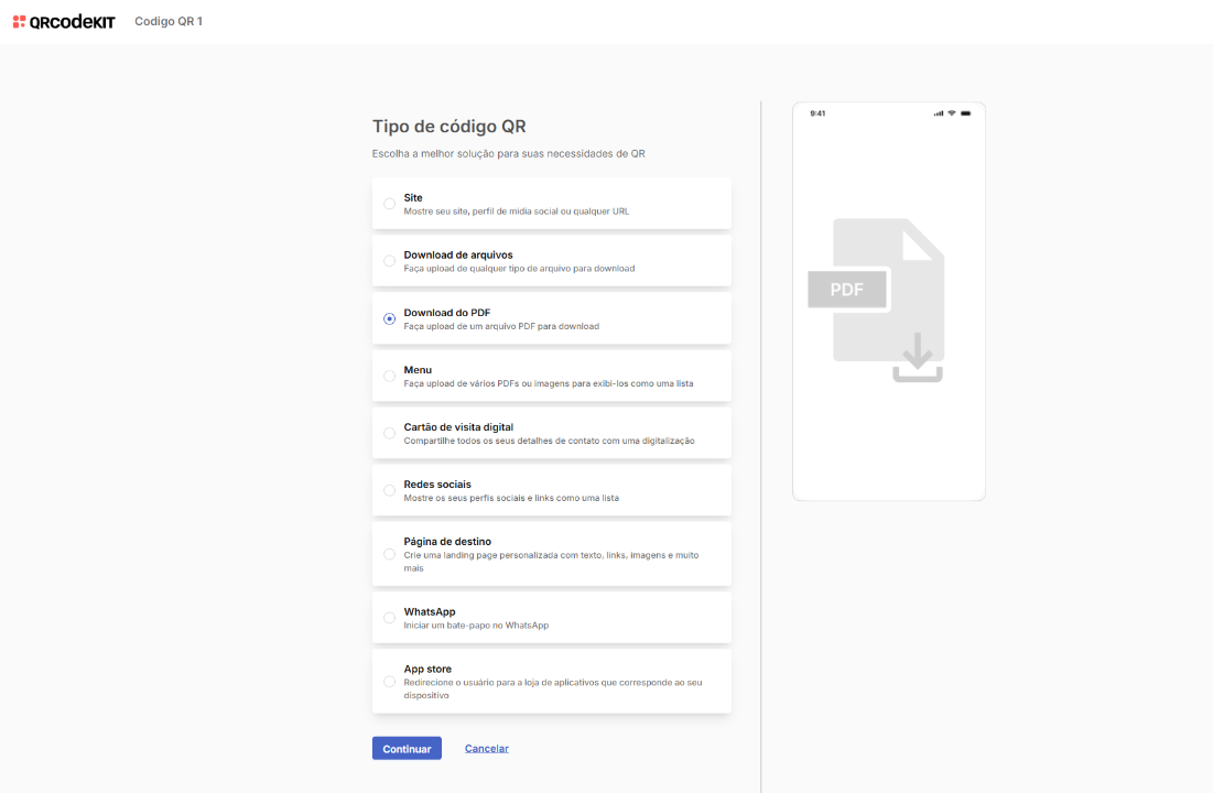 NOVO - Como criar um QR code para baixar um PDF