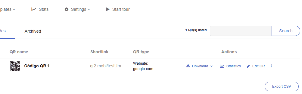 How to edit the short URL of a QR Code